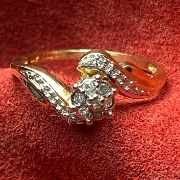 Jewelry | Womens 1k Gold Diamond Bridal Set Engagement Ring 9 | Poshmark